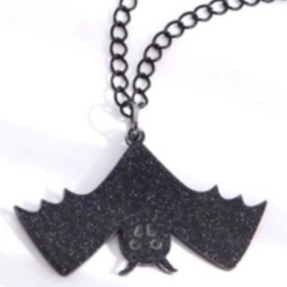 Jewelry | Glitter Bat Black Hanging Upside Down Vampire Halloween Goth ...